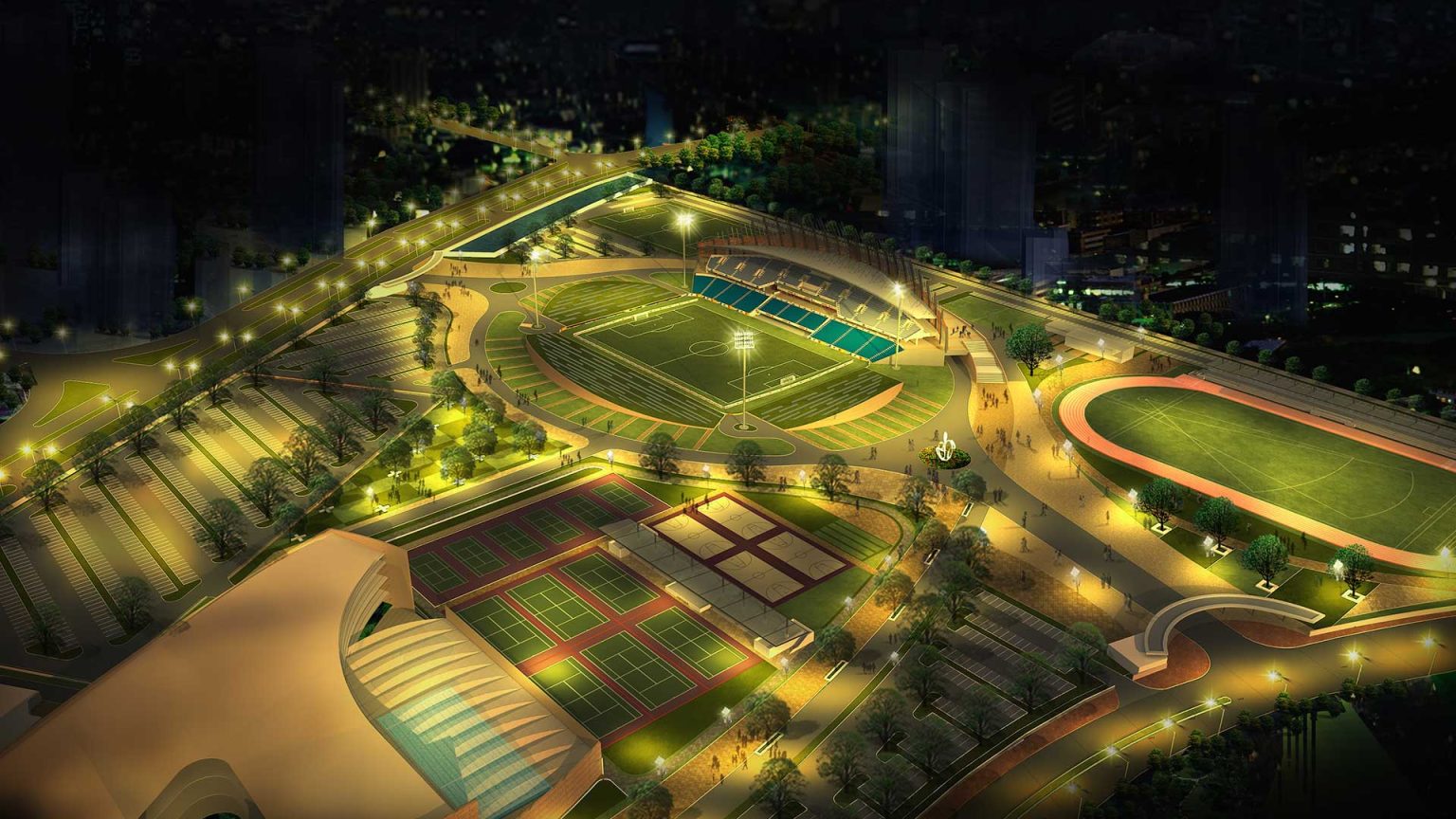 DDA Integrated Sports Complex, New Delhi – Collage Design