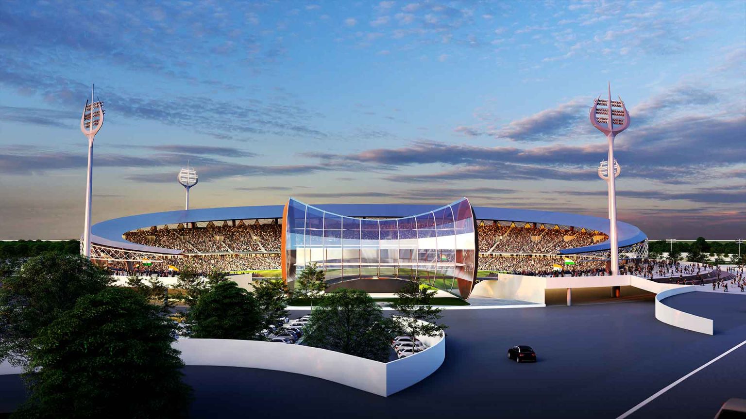 International Cricket Stadium, Varanasi - Collage Design