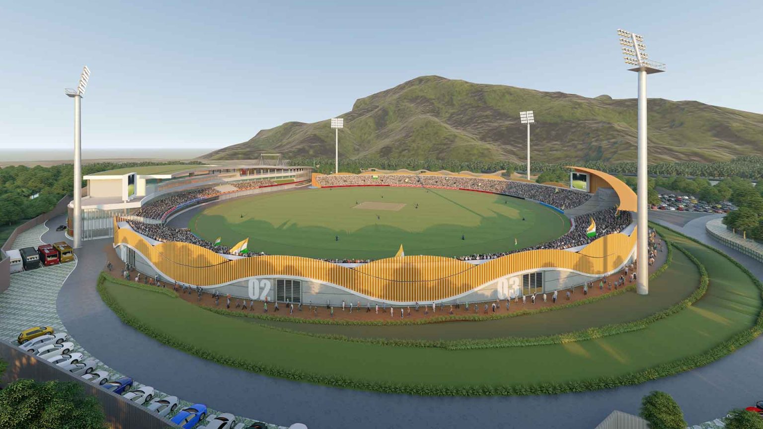 International Cricket Stadium Arunachal Pradesh - Collage Design